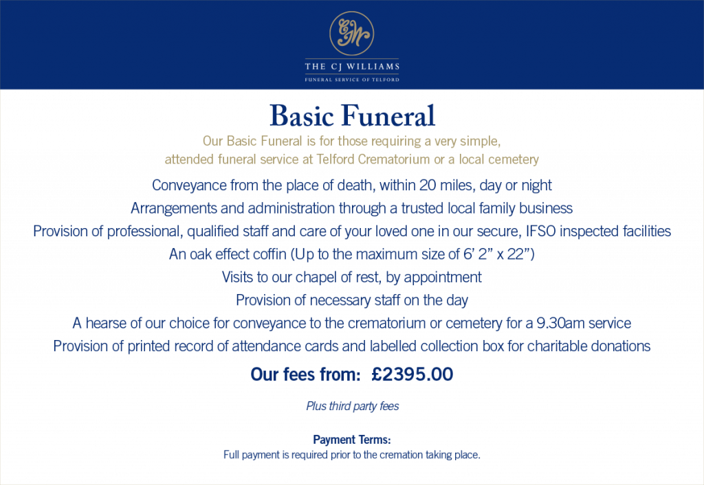 The Basic Funeral - Williams Funerals 2023